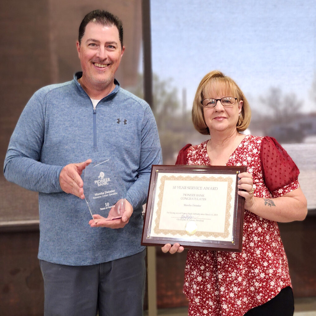 Congratulations to Marsha Deimler on 10 Years with Pioneer Bank ...